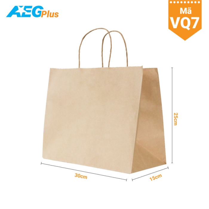 Túi giấy V7 có quai xách (25x30x15cm) Túi giấy kraft, bao bì tiếp xúc ...